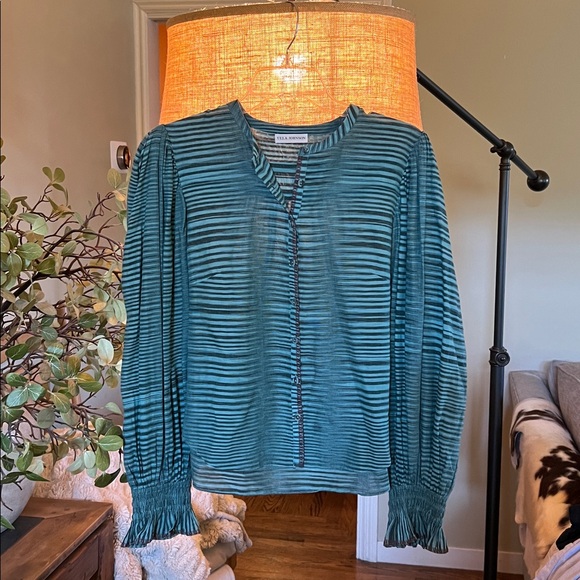 Tops | Ulla Johnson Finley Blouse Teal Large | Poshmark